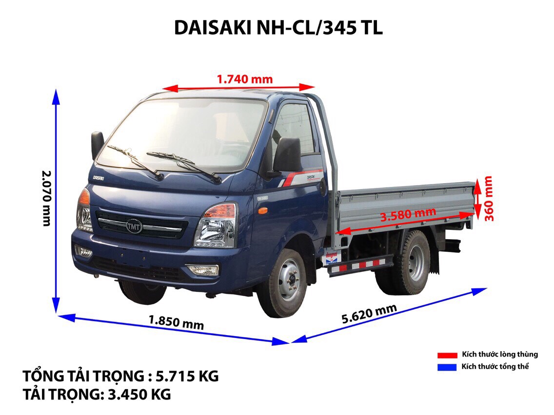 Giá xe tải euro4 tmt motor.( TMT DAISAKI )